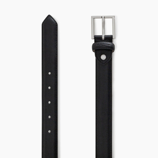 LE TANNEUR Ceinture homme en cuir noir au tannage végétal – BAGADIE PARIS